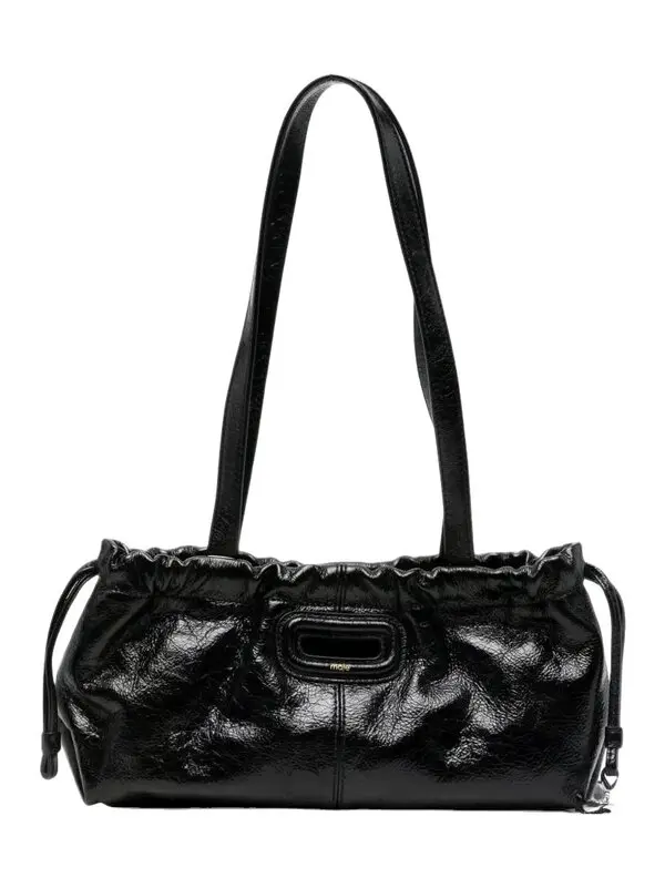 Maje Patent Leather Shoulder Bag - Black