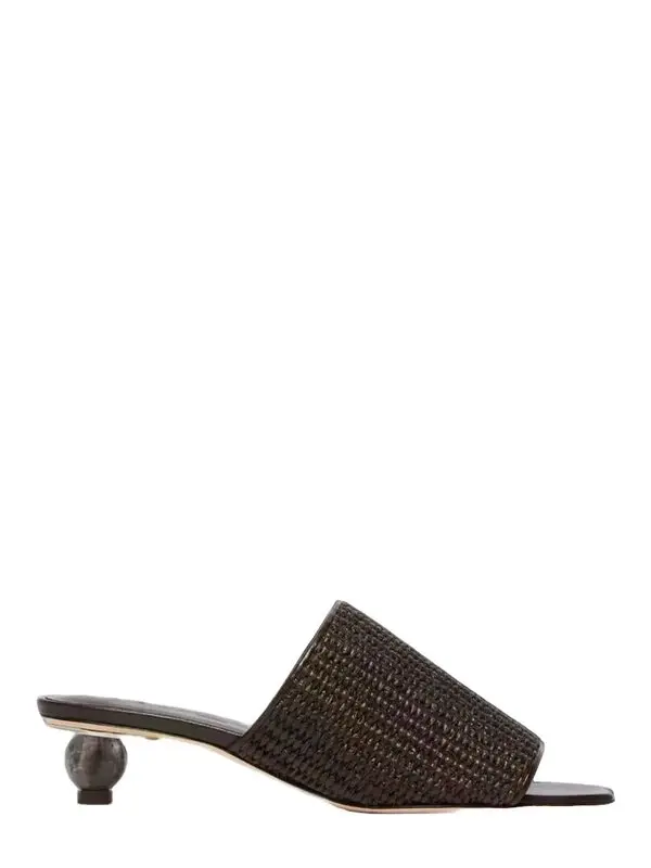 Max Mara Woven Texture Heeled Sandals - Brown