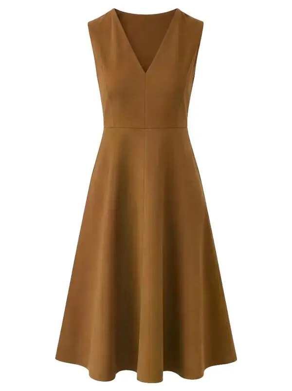 Max Mara Sleeveless A-line Midi Dress - Brown