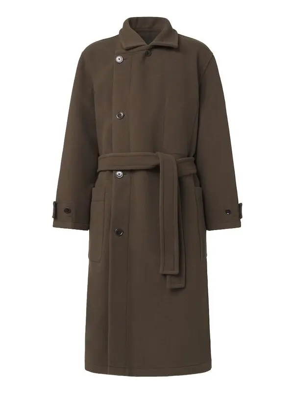 LEMAIRE Wool Wrap Coat - Brown