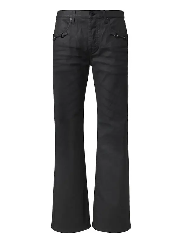 Gucci Horsebit Coated Flared Jeans - Black