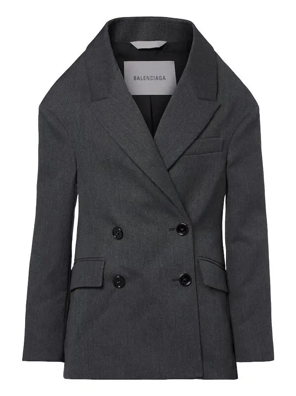 Balenciaga Double-breaster Wool Blazer - Grey