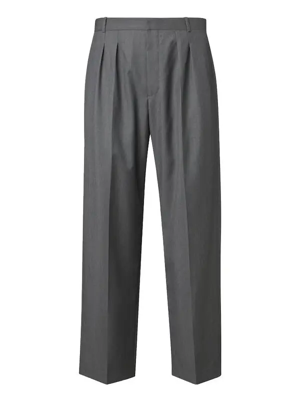 THE ROW Tavel Virgin Wool Mouliné Suit Pants - Grey