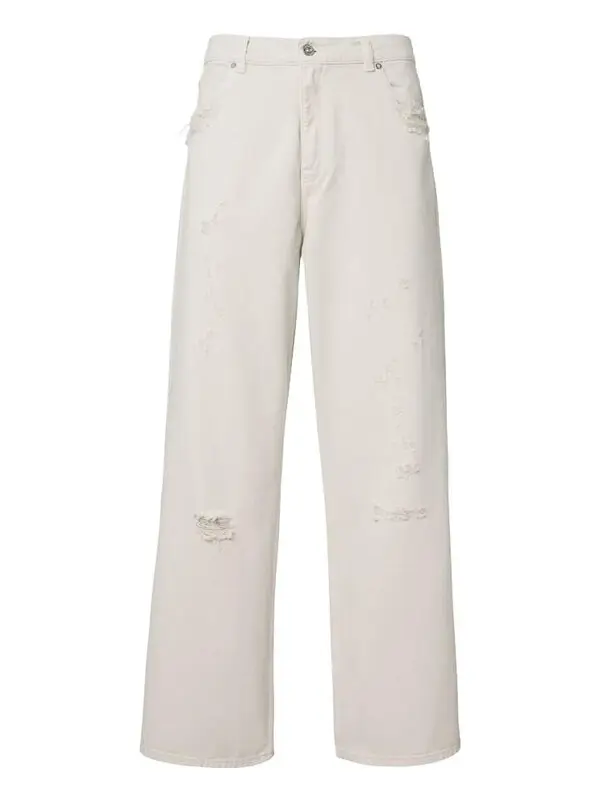 Our Legacy Vast Cut Distressed Wide-leg Jeans - Beige