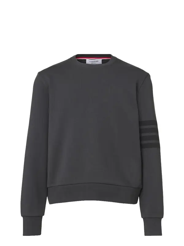 Thom Browne 4-bar Cotton Jersey Sweatshirt - Grey