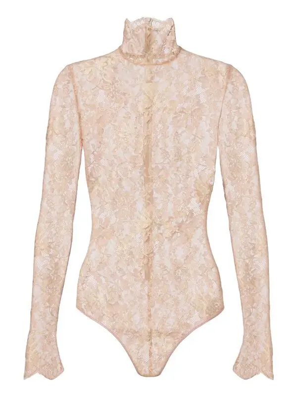 Valentino Garavani Sheer Lace Bodysuit - Beige