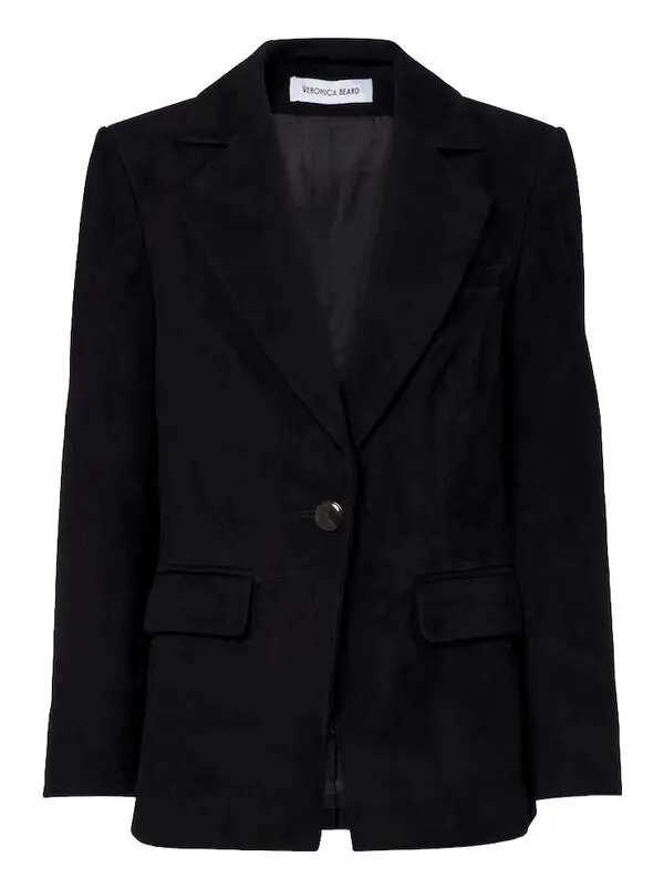 Veronica Beard Healy Suede Blazer - Black