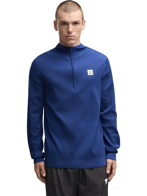 PUMA X Saysky Performance Fit Half-zip Long Sleeve Running Tee - Blue