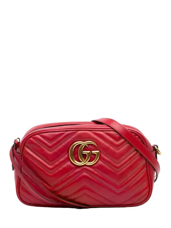 Gucci Gg Marmont Matelassé Leather Crossbody Bag - Red
