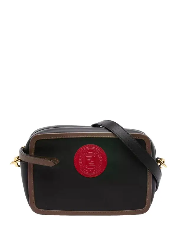 Fendi 2010-2026 Mini Leather Stamp Patch 1974 Camera Bag Crossbody Bag - Black