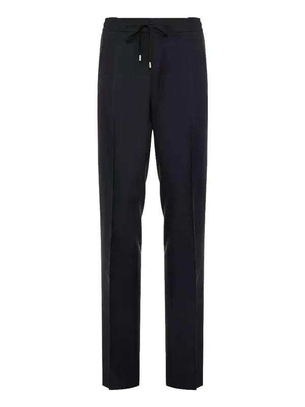LARDINI Drawstring-fastening Pressed-crease Trousers - Blue