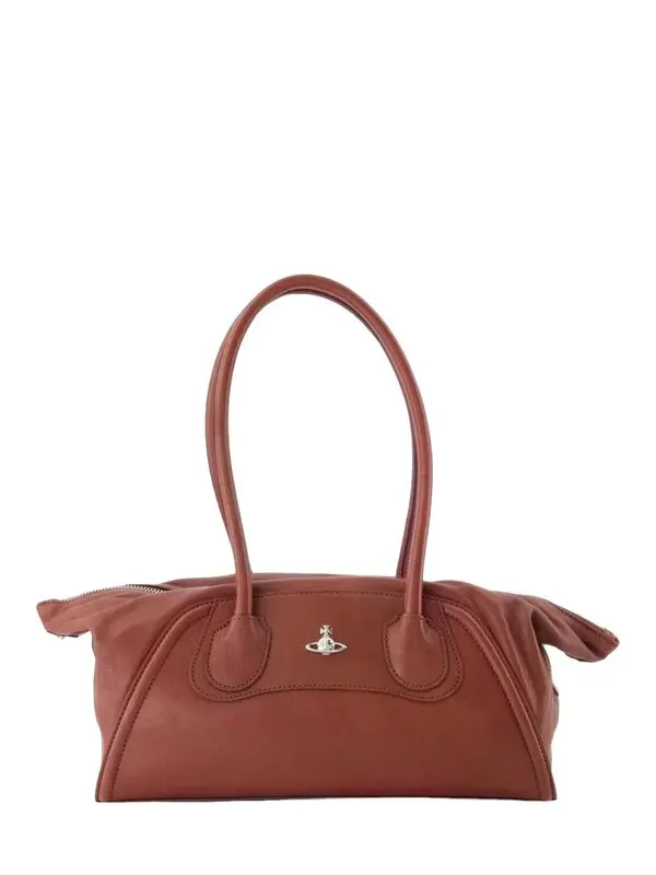 VIVIENNE WESTWOOD Small Shirley Leather Shoulder Bag - Brown