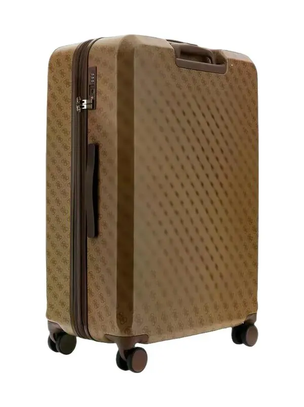 Guess Latona Monogram-print Luggage - Brown