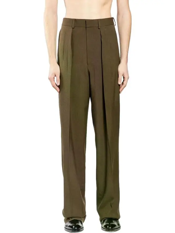 TOM FORD Double-pleat Wool Trousers - Green