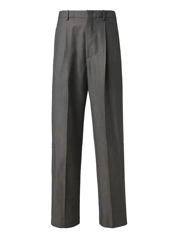 Bottega Veneta Pinstripe Wool And Mohair Wide-leg Pants - Grey