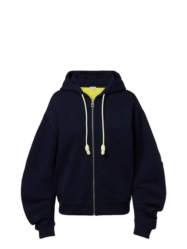 Loewe Flamenco Cotton Fleece Zip-up Hoodie - Blue