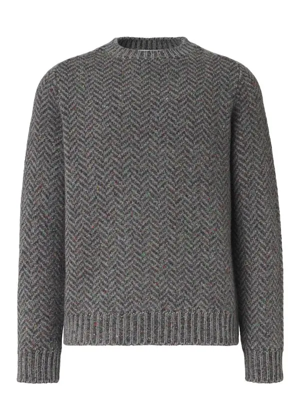 Gabriela Hearst Sermo Herringbone Cashmere Sweater - Grey