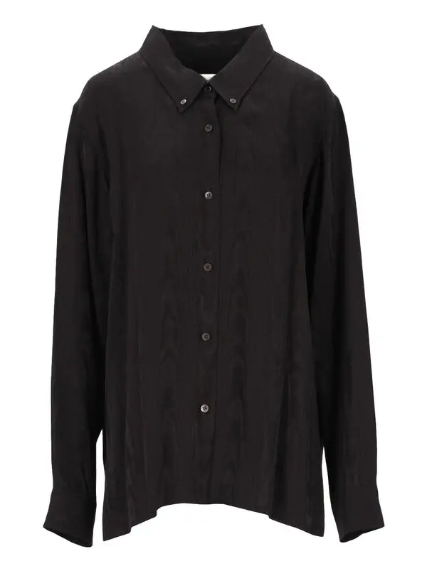 Dries Van Noten Viscose Moiré Motif Shirt - Black