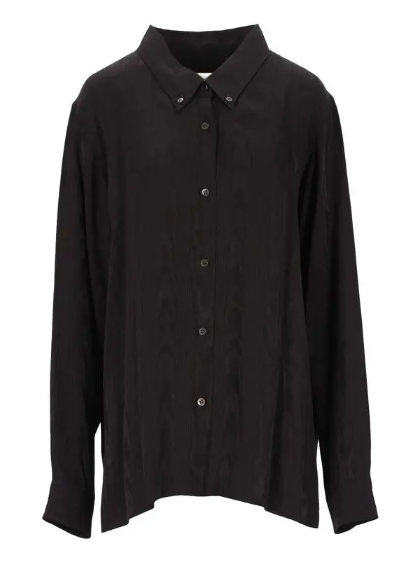 Dries Van Noten Viscose Moiré Motif Shirt - Black