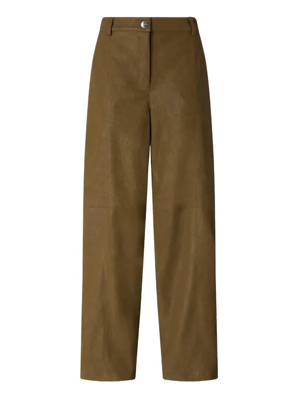 Pinko Wide-leg Trousers With Textured Finish - Green