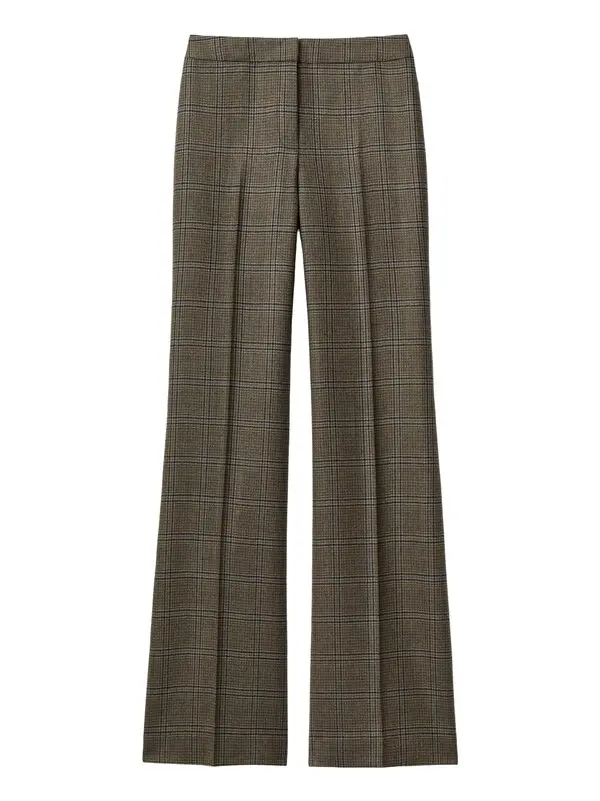 Lafayette 148 New York Wool Glen Plaid Lafayette Flare Pant - Olive Multi
