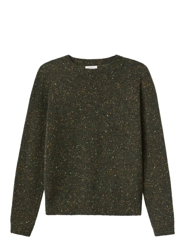 Lafayette 148 New York Cashmere Donegal Crewneck Sweater - Forest Multi