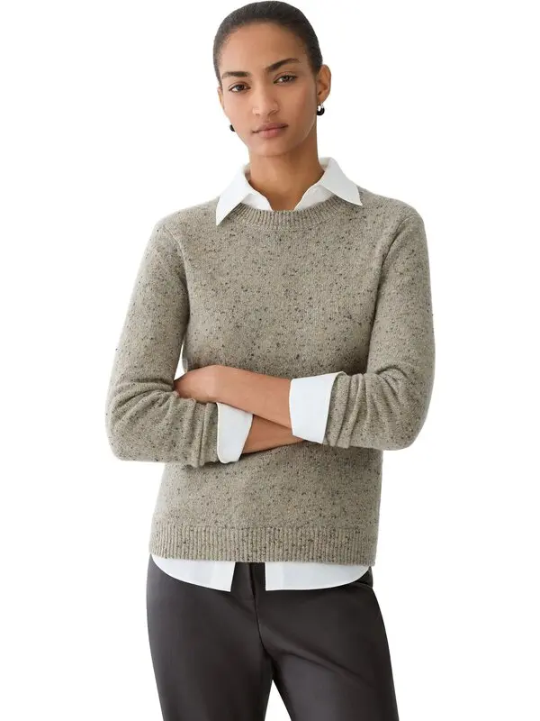 Lafayette 148 New York Cashmere Donegal Crewneck Sweater - Osprey Multi