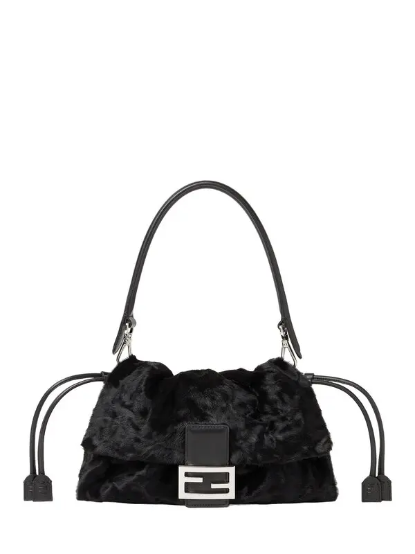 Fendi Baguette Soft Medium Bag - Black