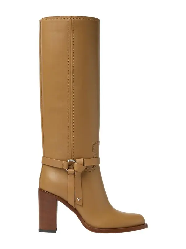 Fendi Knee High Leather Boots With Stirrup Detail - Brown