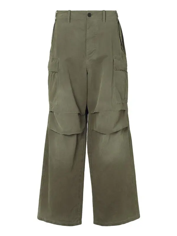 Fendi Oversized Cargo Trousers With Doppio Punto Embroidery - Green