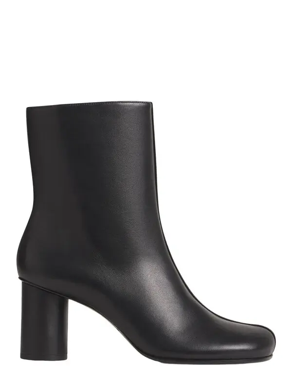 REFORMATION Phadra Leather Ankle Boots - Black