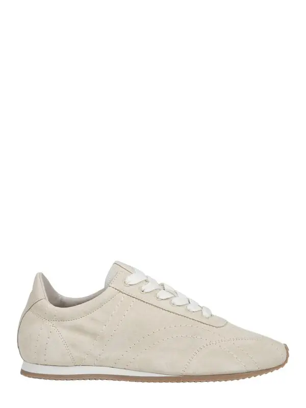 TOTEME Suede Lace-up Sneakers - Cream