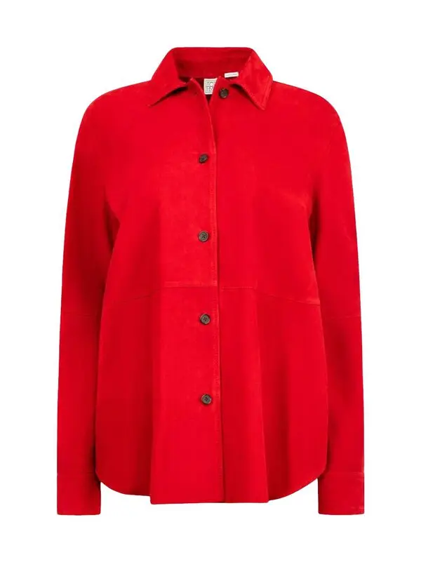 TOTEME Suede Overshirt - Red