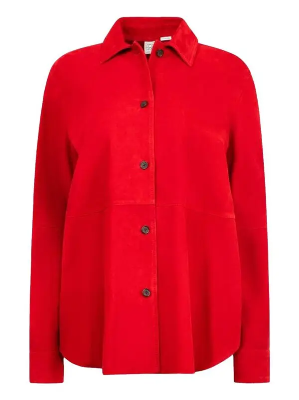 TOTEME Suede Overshirt - Red
