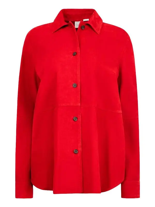 TOTEME Suede Overshirt - Red