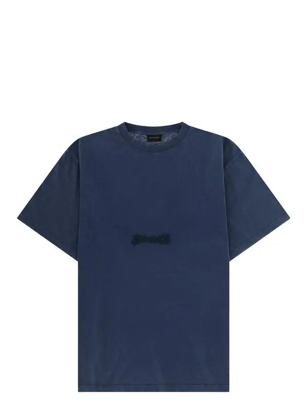 Balenciaga T-shirt Con Logo Ricamato - Blue