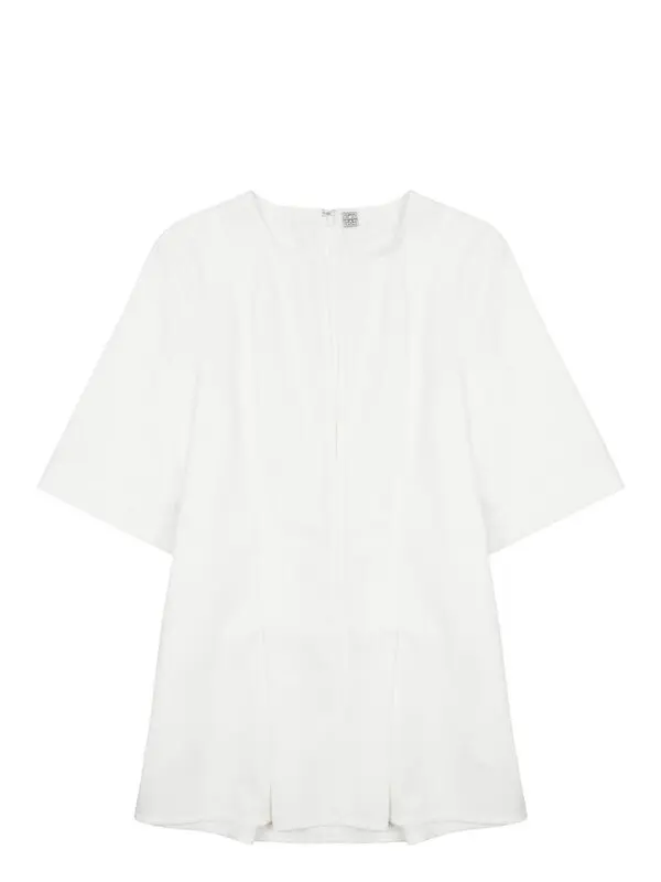 TOTEME Pleated V-neck Blouse - White