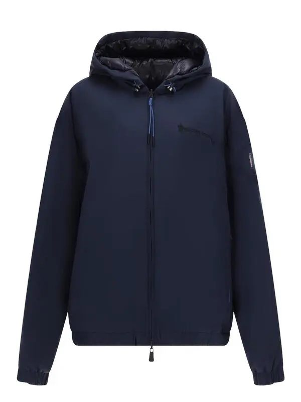 Moncler Bomber Jacket With Hood - Blue