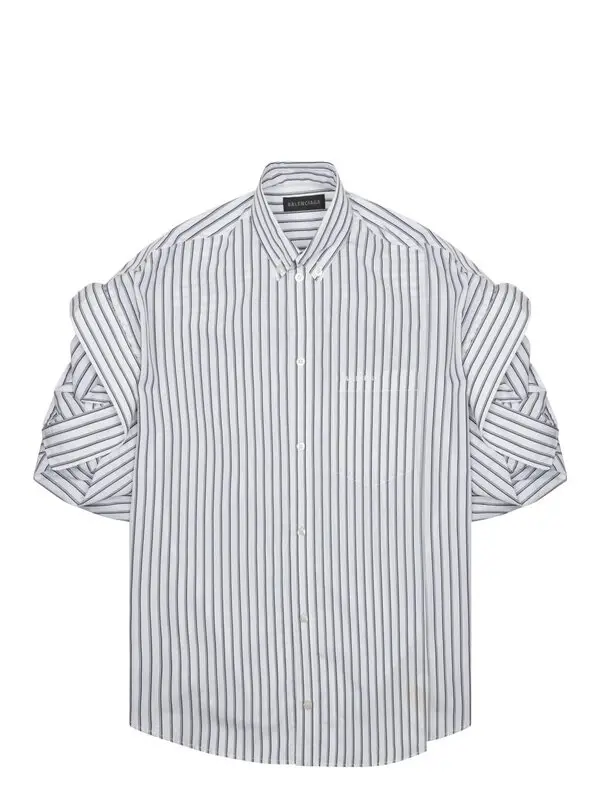 Balenciaga Shirt With Lapels On The Sleeves - Blue