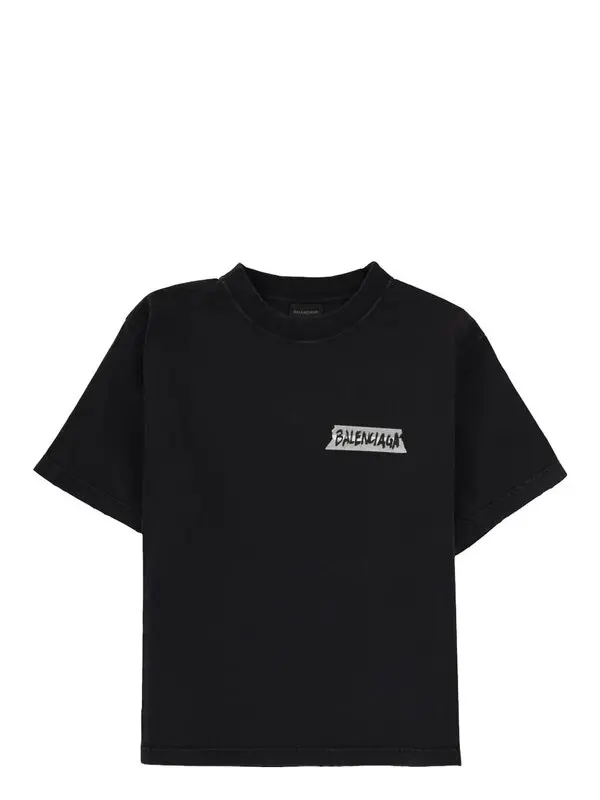Balenciaga Cotton T-shirt With Logo - Black