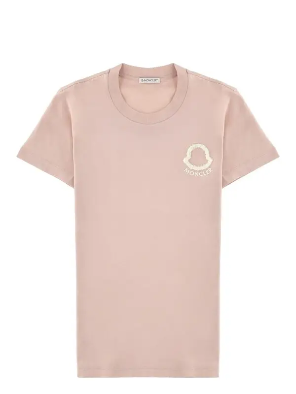Moncler Embroidered Logo T-shirt - Pink