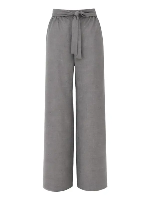 Max Mara Wide Leg 100% Virgin Wool Trousers - Gray
