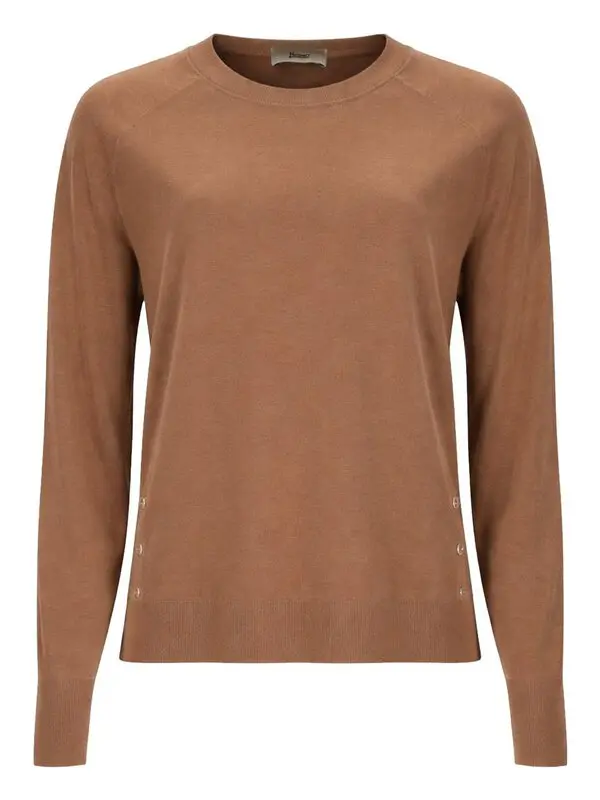 Herno Maglia Con Bottoni Laterali - Cream
