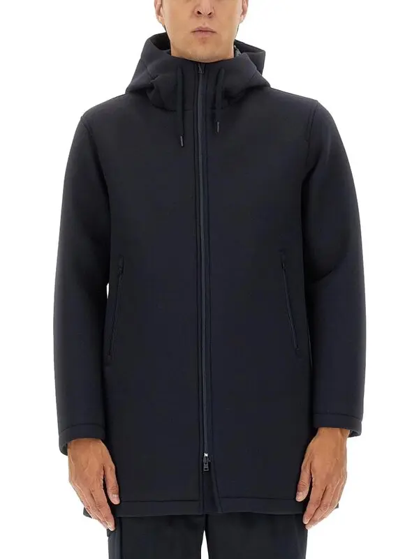 Herno Long Parka In Three Layers Scuba - Blue