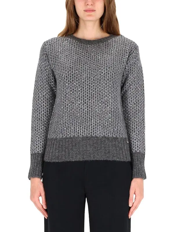 Herno Metallic Effect Sequin Jersey - Gray