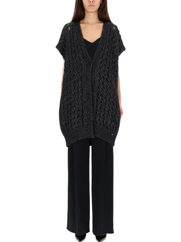 Herno Vest With Perforated Workmanship - Black