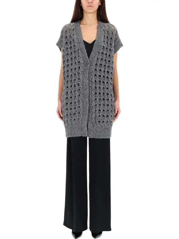 Herno Vest With Perforated Workmanship - Gray