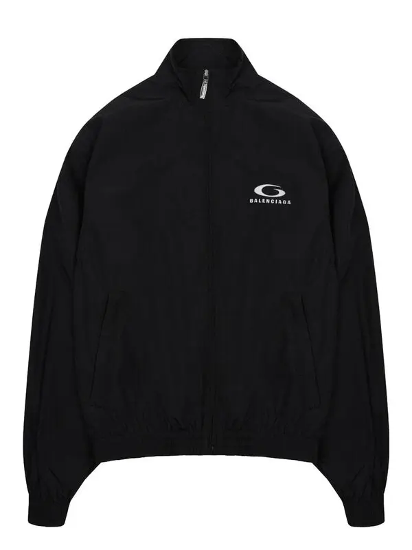 Balenciaga Track Jacket With Logo - Black
