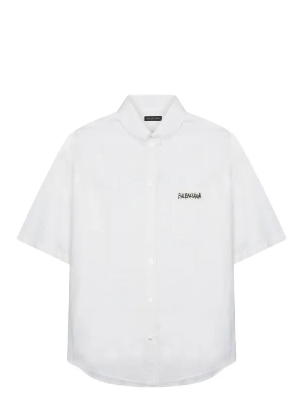 Balenciaga Shirt With Logo - White