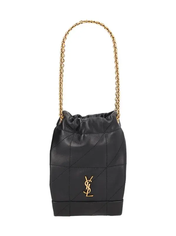 Saint Laurent Cassandre Logo Bag - Black
